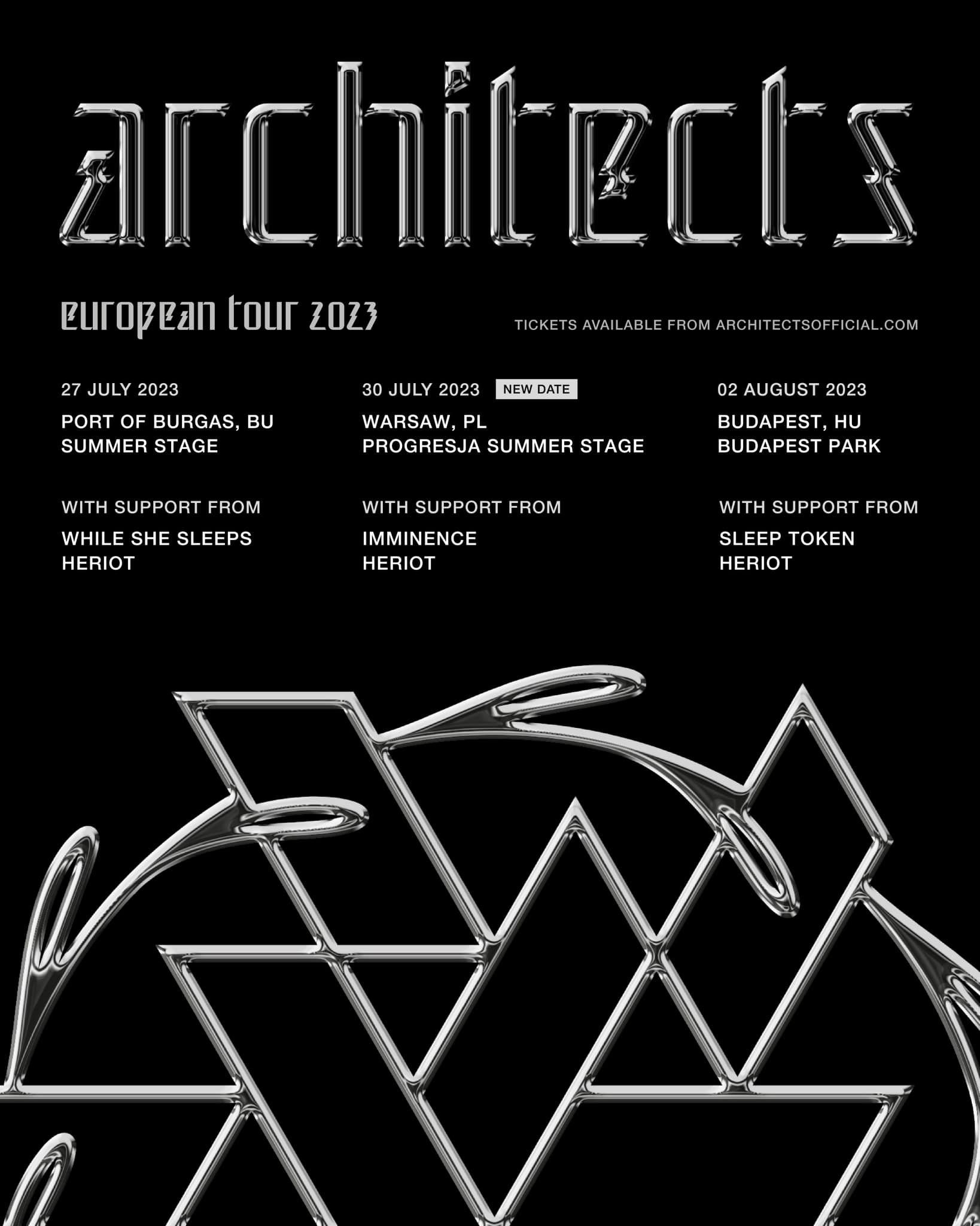 Ritual Announcement: Architects European Tour, 2023 – The Sleep Token ...